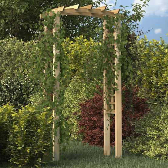 Arche Rosiers Treillis Bois Pin Massif Support Plantes Grimpantes 110cm ...