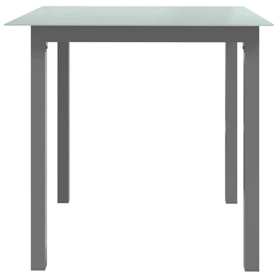 Table de Jardin Carrée Gris Clair 80x80 cm, Structure en Aluminium et ...