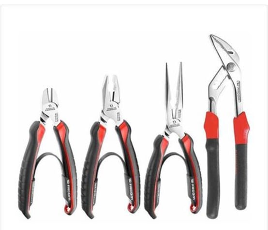 Jeu 4 pinces FACOM : multiprise à verrouillage, coupante, à becs demi ...