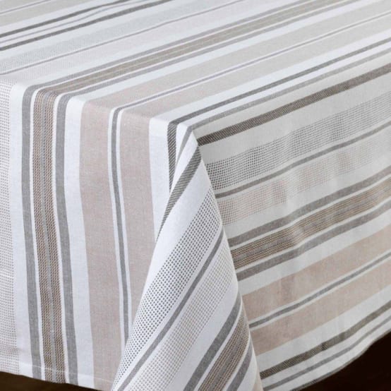 Nappe Imprimé "Melina" 140x240cm Gris - Jardiland