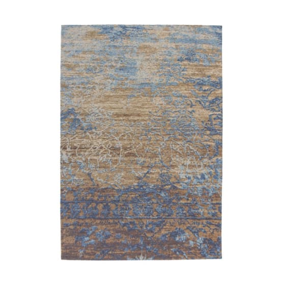 Tapis Jacquard à Poils Courts "Blaze" Bleu & Beige 155 x 230 cm - Jardiland