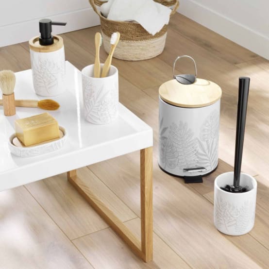 Porte Savon Imprimé "Amber" 12cm Gris - Jardiland