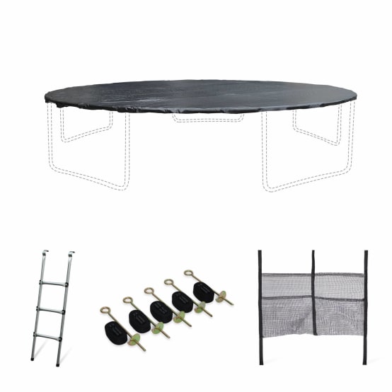 Pack accessoires pour trampoline Ø 460cm Neptune - Échelle. bâche de ...