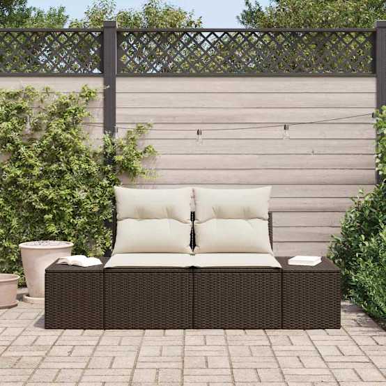 Canapé de jardin Marron 123 x 62 x 69 cm polyrotin vidaXL 42006793 ...