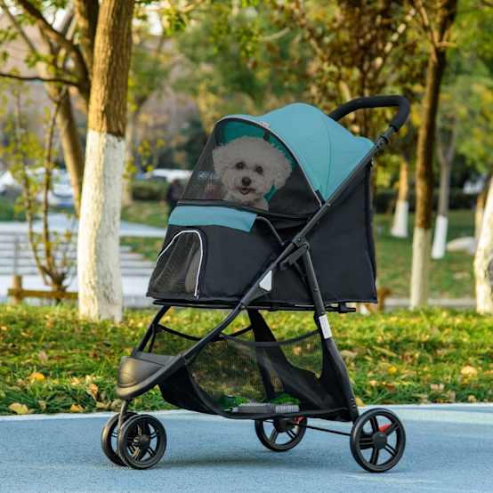 Poussette Chien Pliable Polyester Voyage Promenade Panier Rangement ...