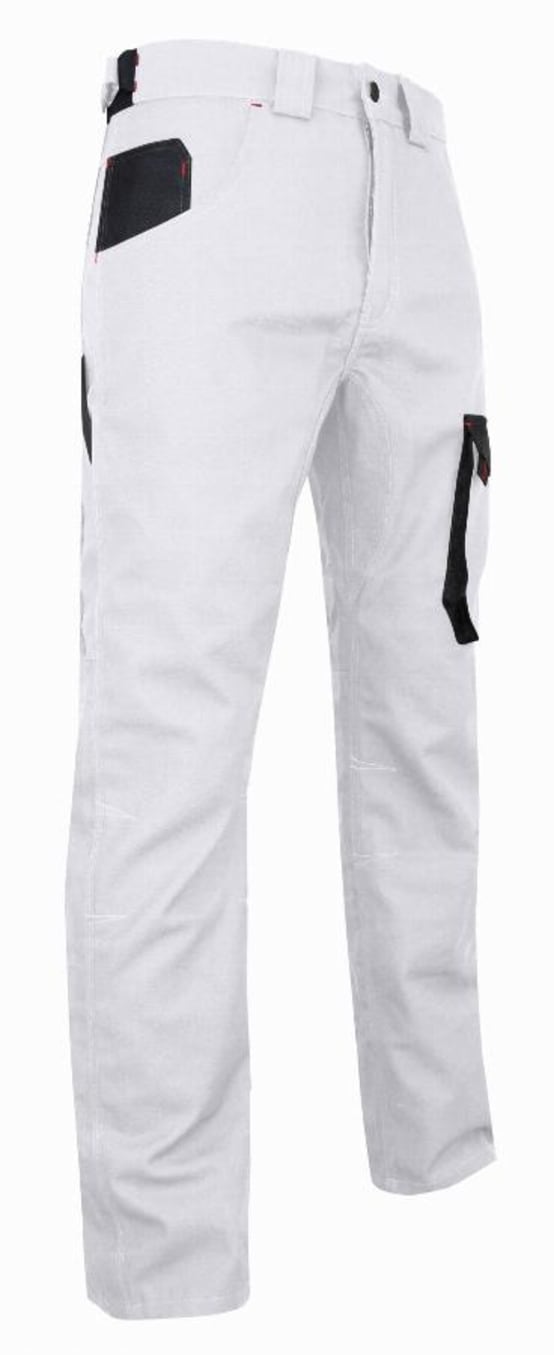 Pantalon Façade 300gr Sans poche genoux LMA Blanc / Gris nuit - T.44 ...