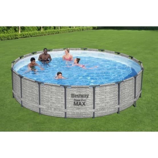 Kit Piscine hors sol tubulaire BESTWAY Steel Pro Max™ - 549 x 122 cm - Ronde (Avec pompe de ...