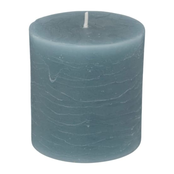 Bougie Ronde "Rustic" 7cm Bleu Orage - Jardiland