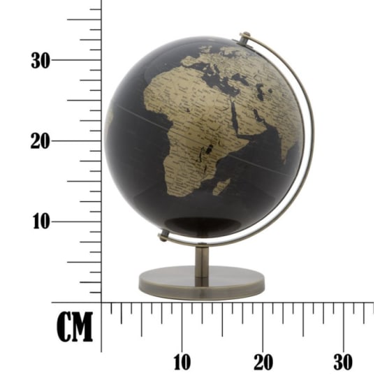 Globe Terrestre Déco "Map" 34cm Noir & Bronze - Jardiland