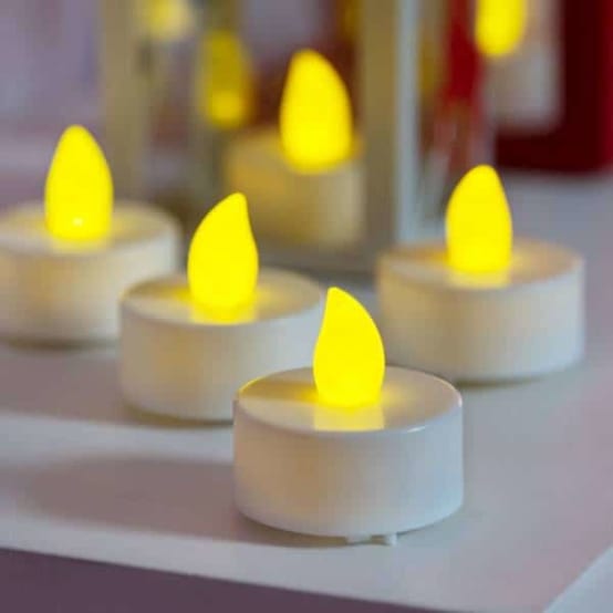 Jeu de 6 bougies led chauffe plat blanc chaud à piles effet flamme Lotti - Jardiland