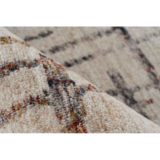 Tapis Tissé Imprimé Géométrique "Jaka" Crème 160 x 230 cm - Jardiland