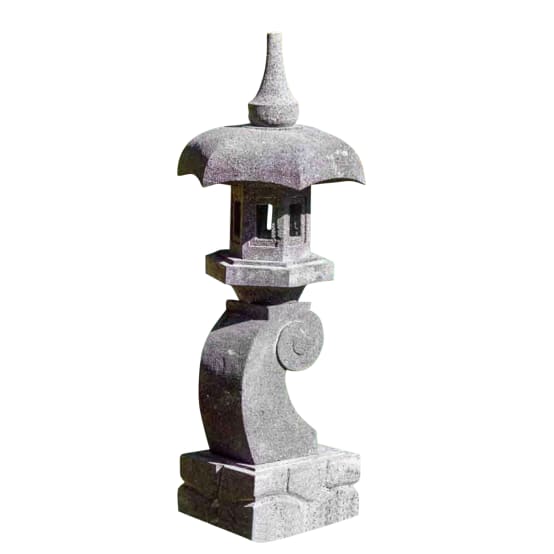 Lanterne japonaise pagode zen en pierre de lave 90 cm - Jardiland