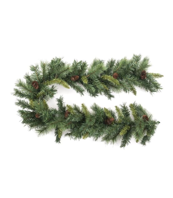 Guirlande artificielle Sapin Vert avec Pommes de Pin L 180 cm - Jardiland