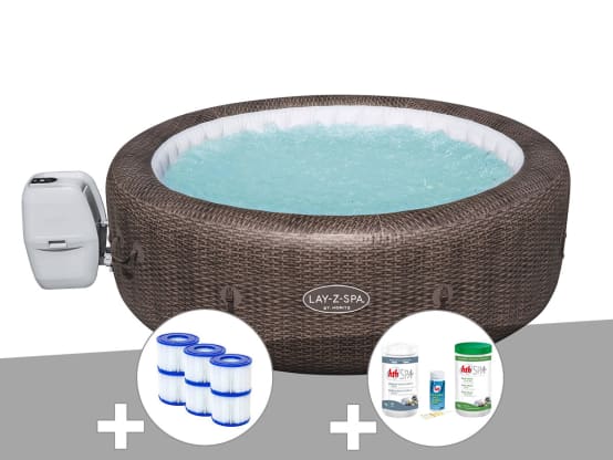 Kit spa gonflable Bestway Lay-Z-Spa St Moritz rond Airjet 5/7 places ...