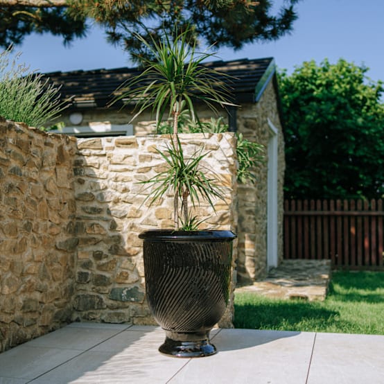MORGANE pot grande taille d'extérieur fait main en terre cuite émaillée ...
