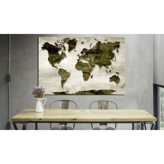 Tableau Imprimé "World Map : Green Planet" 40x60cm - Jardiland