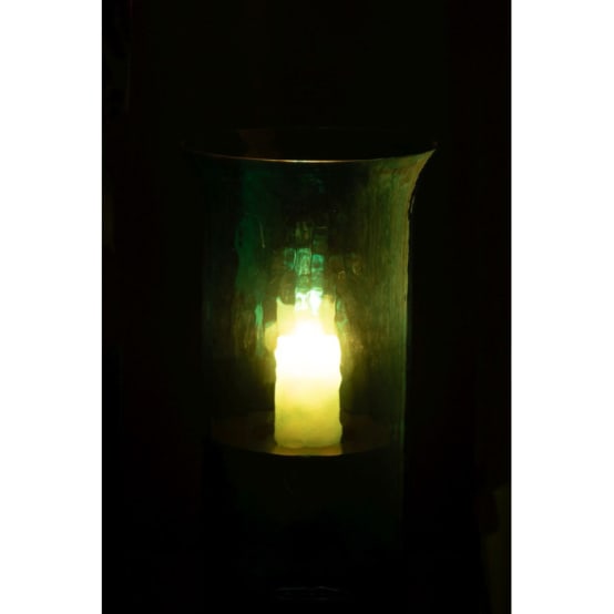 Photophore Étroit en Verre "Tarifa" 34cm Bleu Azur - Jardiland