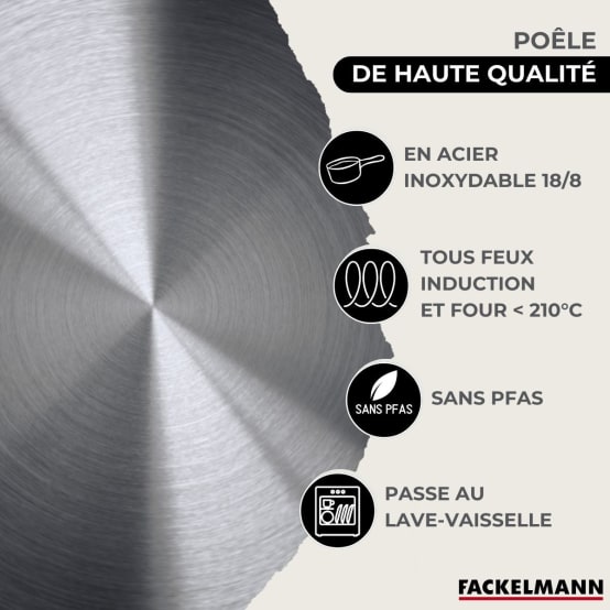 Set 3 poêles 20 24 28 cm en inox, 3 couvercles verre, 3 faitouts inox 16, 20 et 24 cm et 6 ...