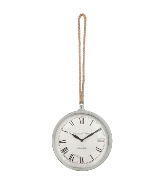 Pendule murale en métal et corde en jute 26 x 30,5 cm - Jardiland
