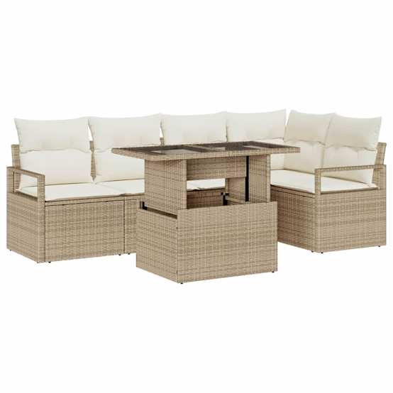 Canapé d'extérieur 6 pièces design modulable pour 5 personnes Beige ...
