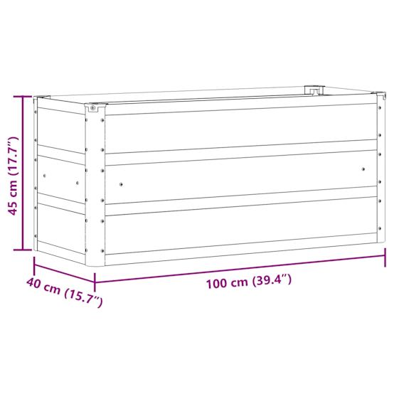 Jardinière Anthracite 100 x 40 x 45 cm Acier vidaXL 42018184 - Jardiland