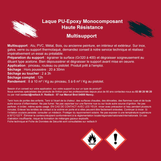 Peinture Bleu distant RAL 5023 Satiné multisupport 1L Redlack - Jardiland