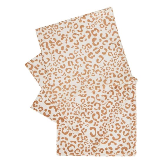Lot de 4 Serviettes de Table "Leopardi" 40x40cm Beige - Jardiland