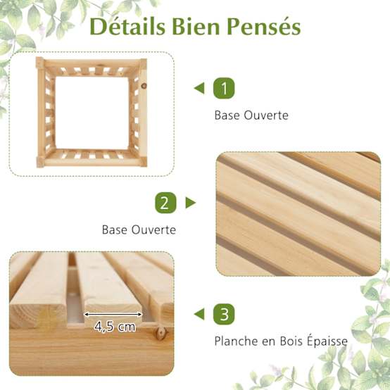 Banc de Jardin en Bois avec Jardinière Banc de Jardin pour 2 Personnes ...