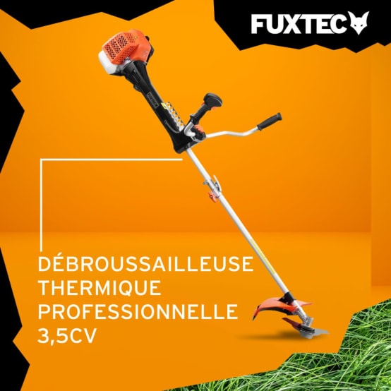 Débroussailleuse thermique pro 62 cm³ 3,5 CV anti-vibrations usage intensif – Fuxtec - Jardiland