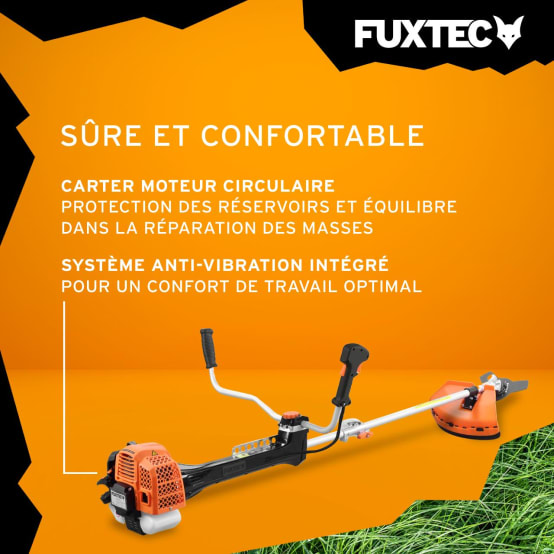 Débroussailleuse thermique pro 62 cm³ 3,5 CV anti-vibrations usage intensif – Fuxtec - Jardiland