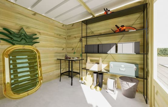 ABRI DE JARDIN bois Pin autoclave 27mm - 4,64x2,64m / 12,3m2 - Bac ...