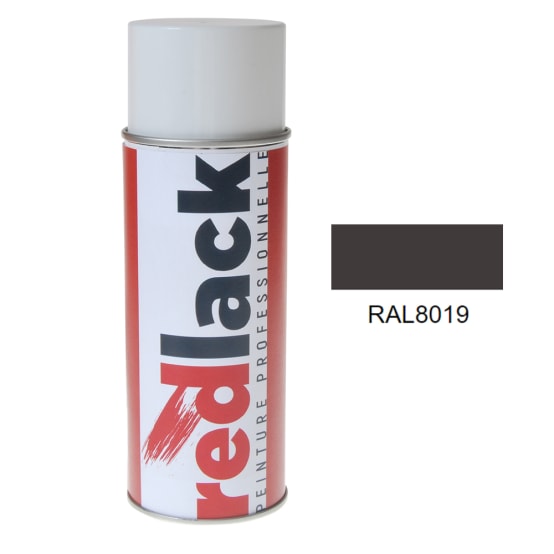 Peinture aérosol Brun gris RAL 8019 Brillant multisupport Redlack ...