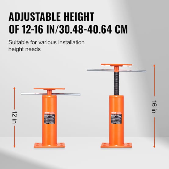 Cric sol maison, ht. 12-16 pouces, charge max 9700 lb, poteau sous-sol ...