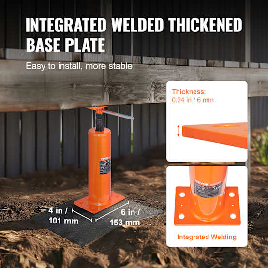 Cric sol maison, ht. 12-16 pouces, charge max 9700 lb, poteau sous-sol ...