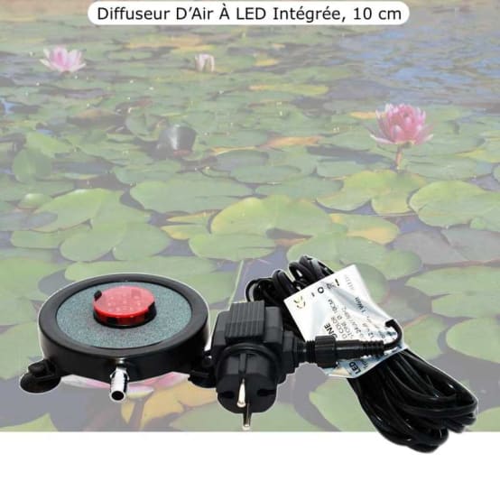 Diffuseur D'Air 2 En 1, Disque À LED Intégrée, 10 cm, Pour Bassins De Jardin - Jardiland