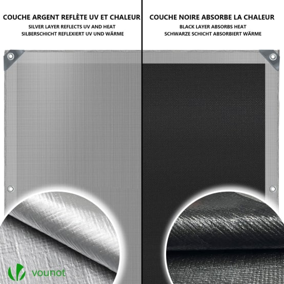 Bâche de Protection en Polyéthylène 180g/m² - 3x4m gris et noir - codre ...