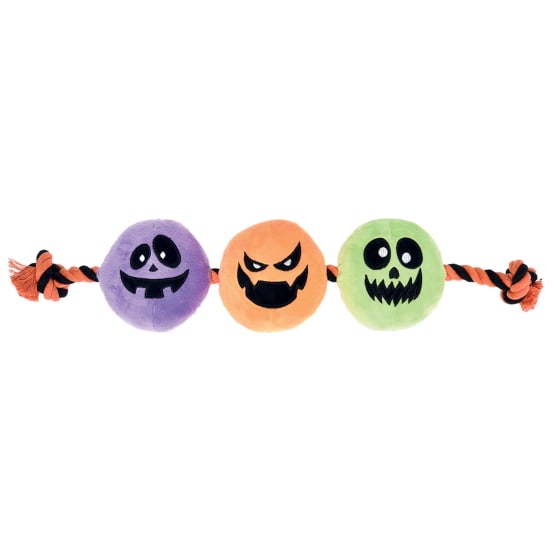 Peluche 3 monstres Halloween avec corde DOOGY - Jardiland