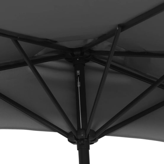 Parasol de balcon et mât en aluminium anthracite 300 x 150cm demi ...