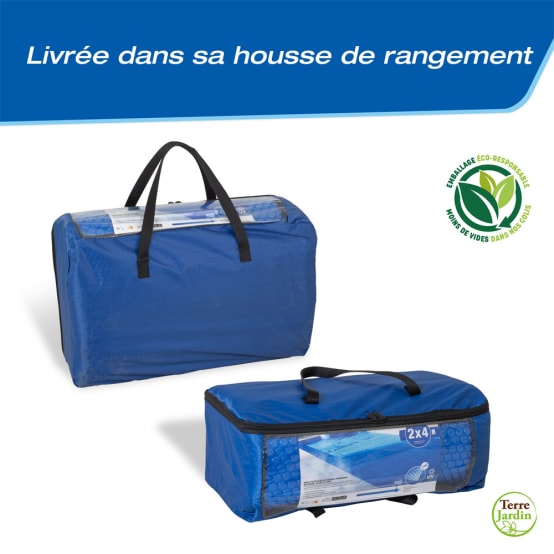 Bâche à bulles piscine rectangulaire 400 microns 8 x 4 Bleu - Jardiland