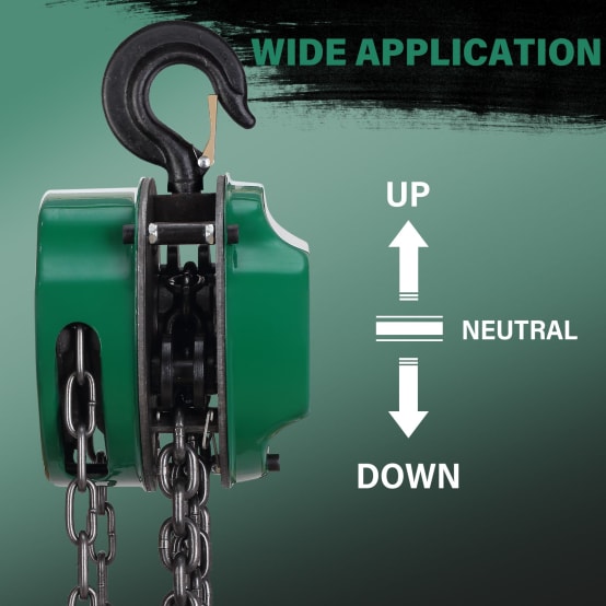 Palan à Chaîne Manuel Triangles, 2 Tonnes, Hauteur de Levage 5m, Vert ...