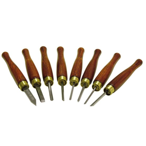Coffret de 8 gouges courtes de tournage - L. 190 mm Holzmann - Jardiland