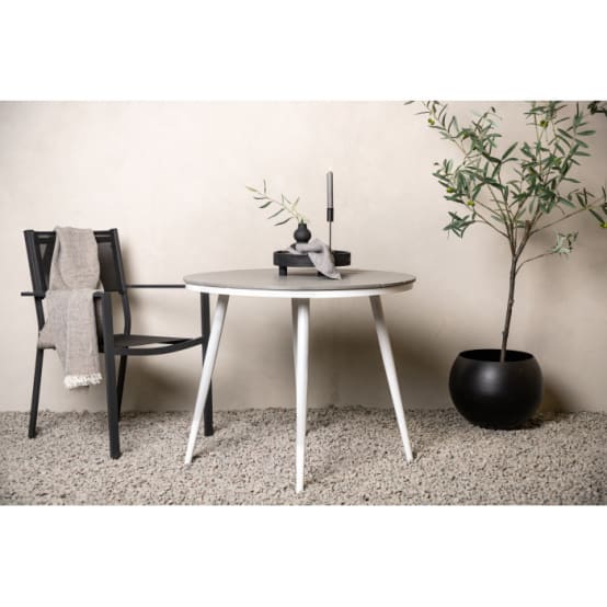Table de Jardin Ronde "Break" 90cm Gris - Jardiland