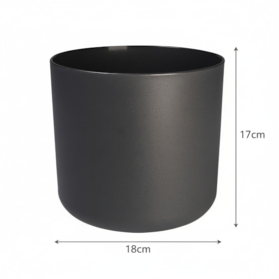 Cache-pot Rond Effet Mat Pour Intérieur et Décoration 18cm Anthracite ...