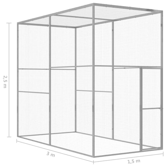 Cage pour chat - Cage extérieur/intérieur 3x1,5x2,5 m Acier galvanisé ...