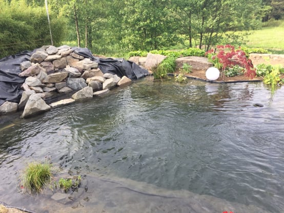 Liner de bassin en PVC 1 m x 4 m 0,5 mm noir, bâche pour le bassin de ...