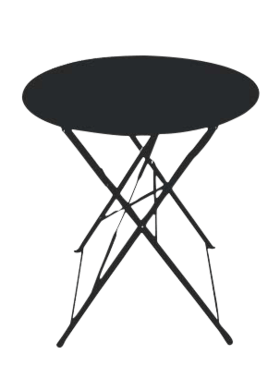 Table ronde d'extérieur pliante Bistro en acier - Noir Chalet & Jardin ...