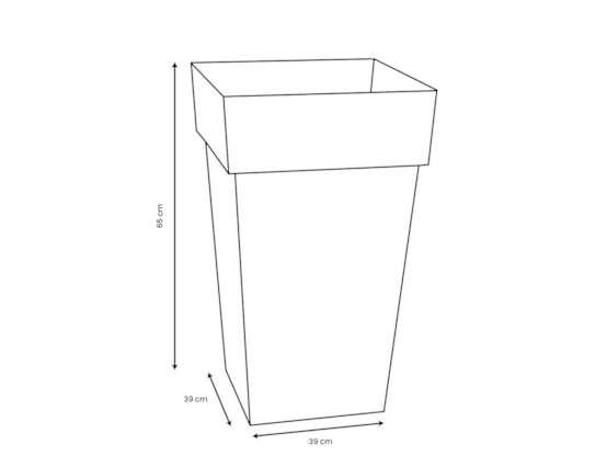 Pot de fleur carré Toscane 39 x H.65 cm - Orange terre battue- Eda ...