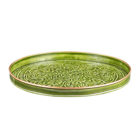 Set de 2 plateaux ronds Tosca vert - Jardiland