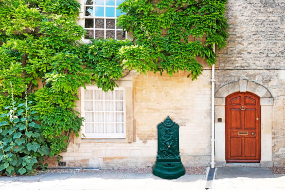 Fontaine Neptune Dommartin vert 6009 avec robinet colvert H.160 - Jardiland