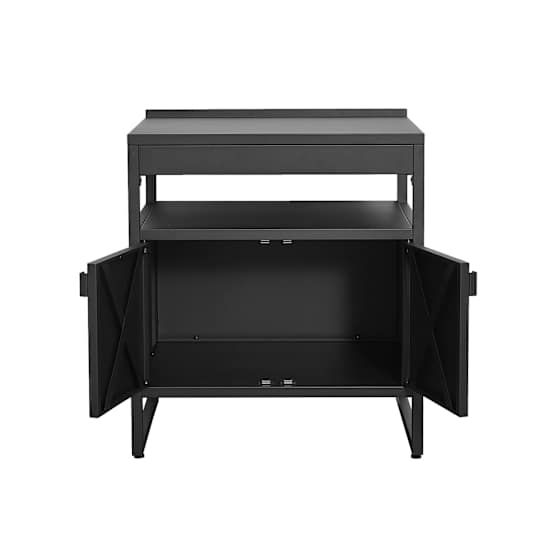 Cuisine extérieure acier 2 portes L80cm noir - Kea - Jardiland